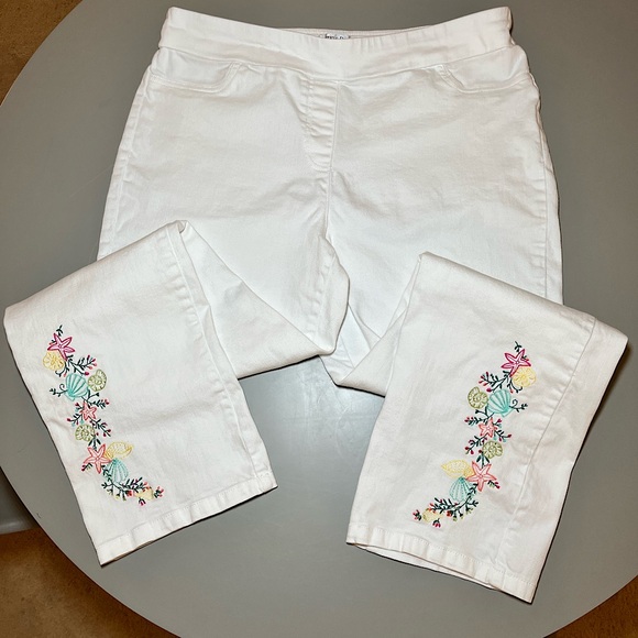 Draper’s & Damon’s | Jeans | Vintage 6s White Shell Floral Embroidered ...